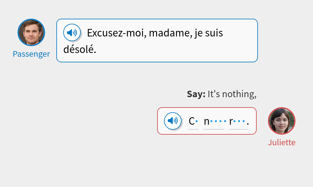 Native Dialogs | French | Excusez-moi, madame, je suis désolé.