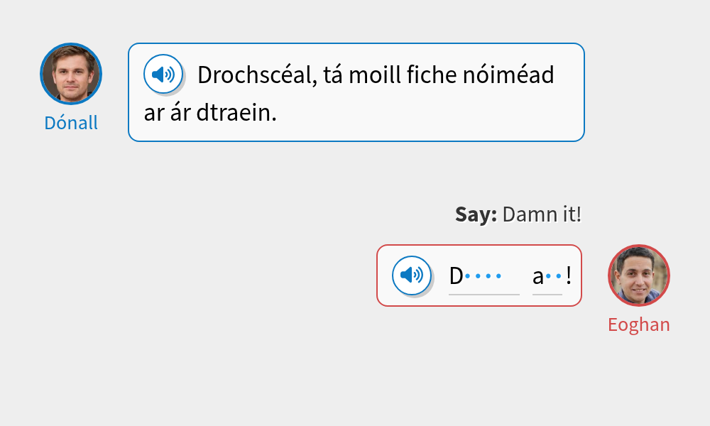 Native Dialogs | Irish | Drochscéal, tá moill fiche nóiméad ar ár dtraein.